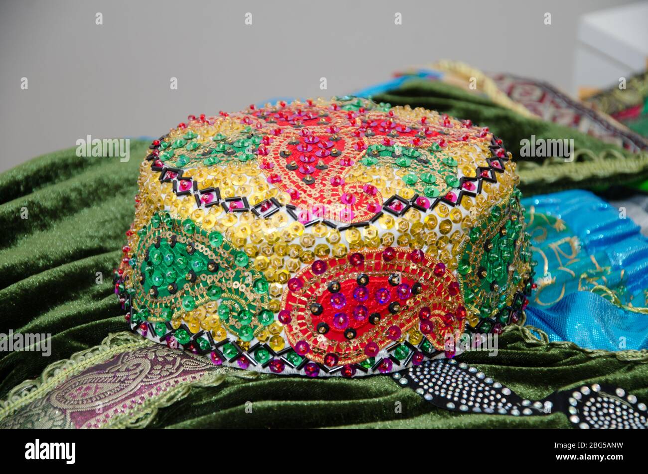 Tradional Azerbaijani souveniers hats and knitted clothing sold . They ...