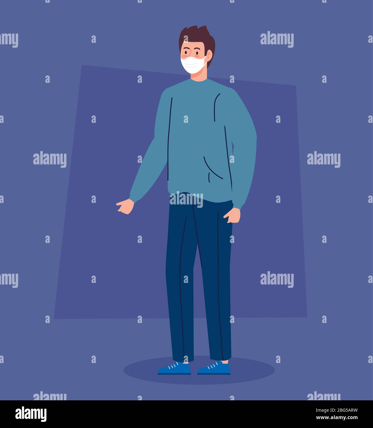 young man using face mask avatar character Stock Vector Image & Art - Alamy