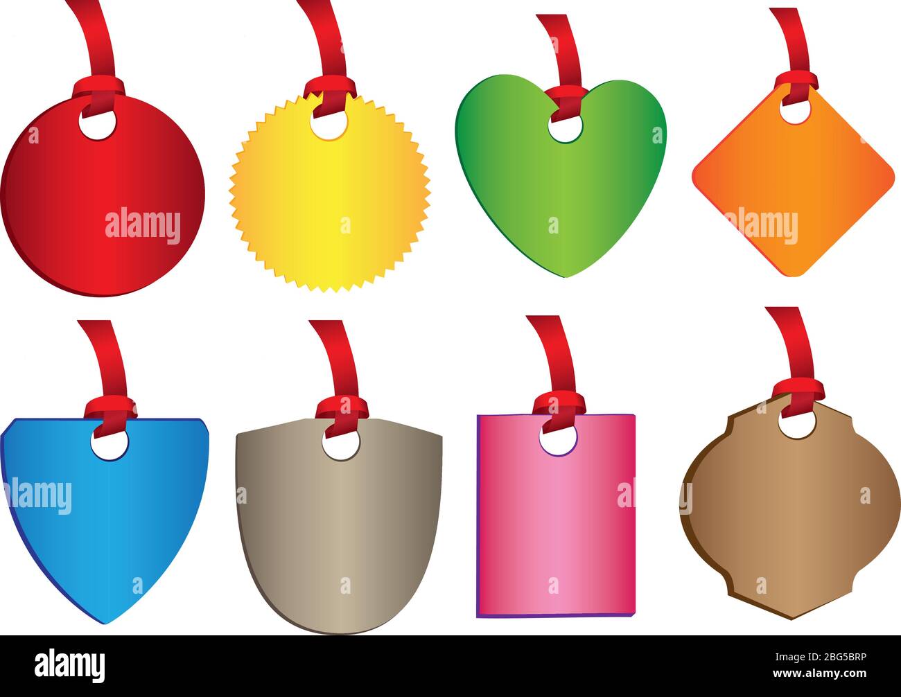 A set of colorful badges with different shapes. Vector illustration ...