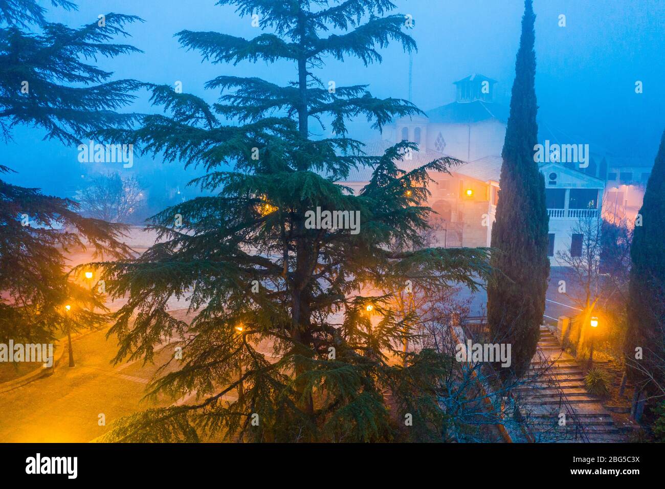 Churches in mist hi-res stock photography and images - Alamy