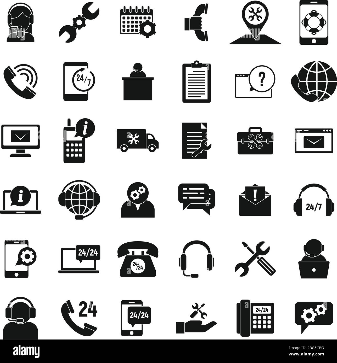 Service center icons set. Simple set of service center vector icons for ...