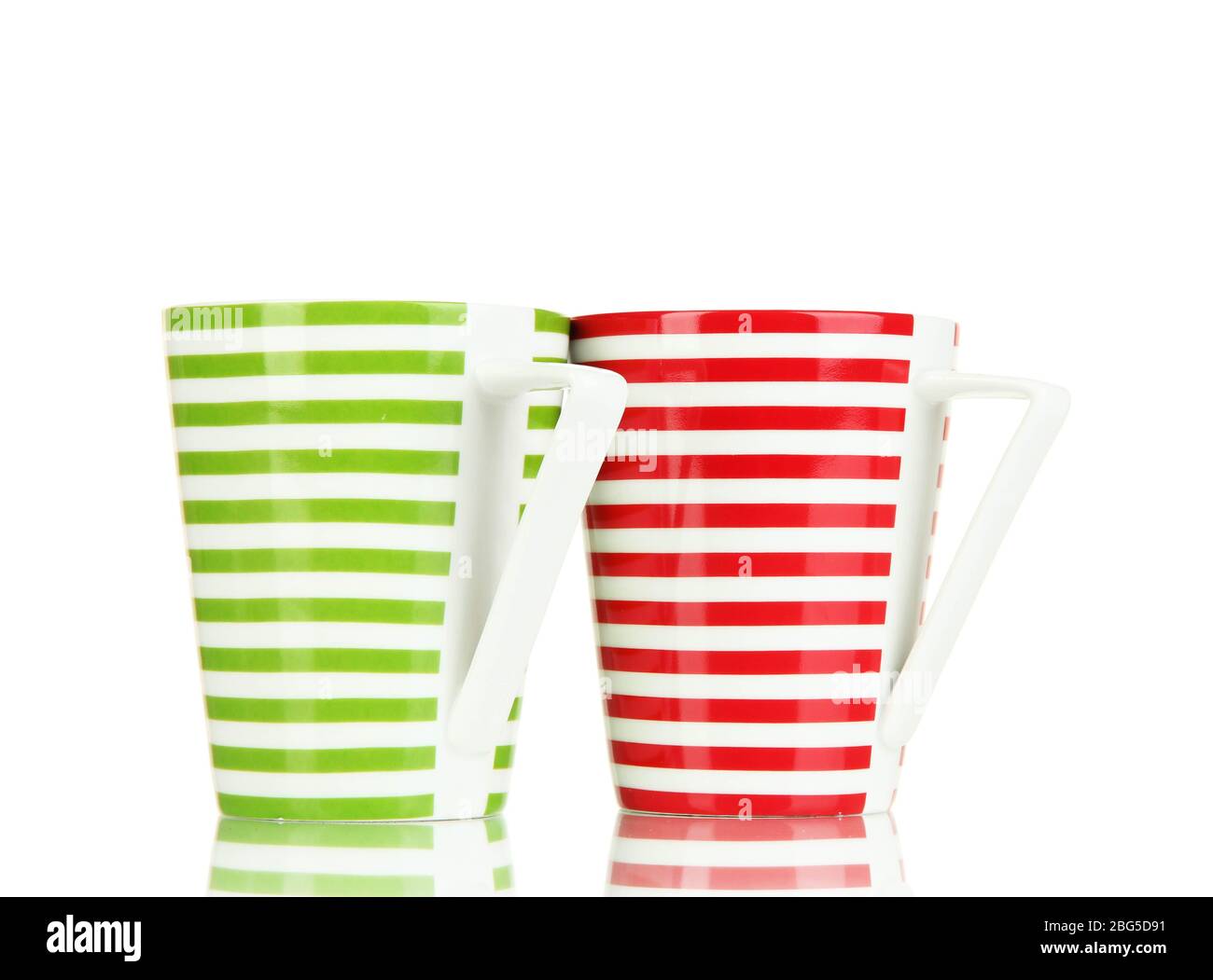 Cups on white background Stock Photo - Alamy