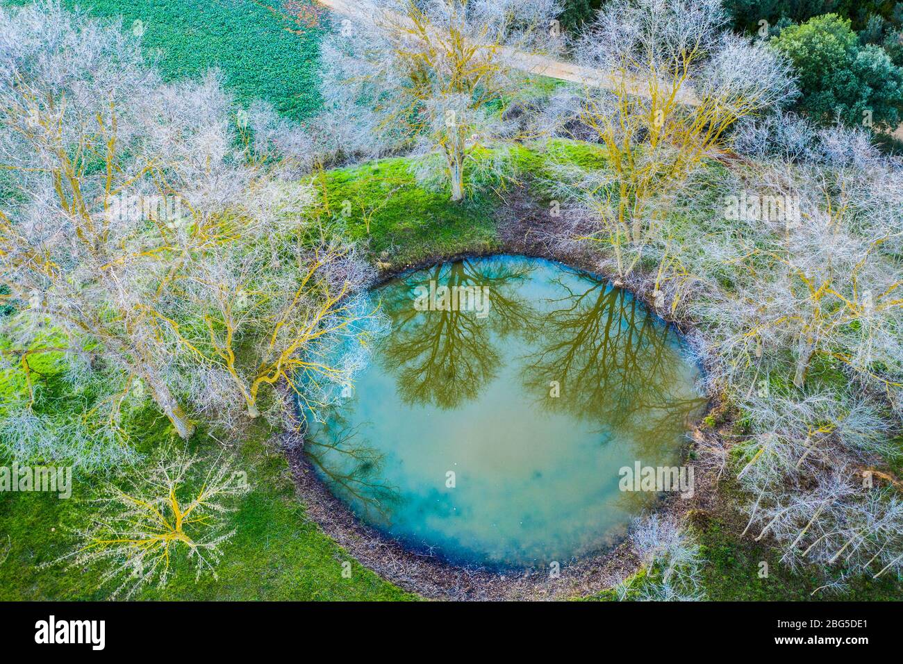 Aerial view natural water pool hi-res stock photography and images - Alamy