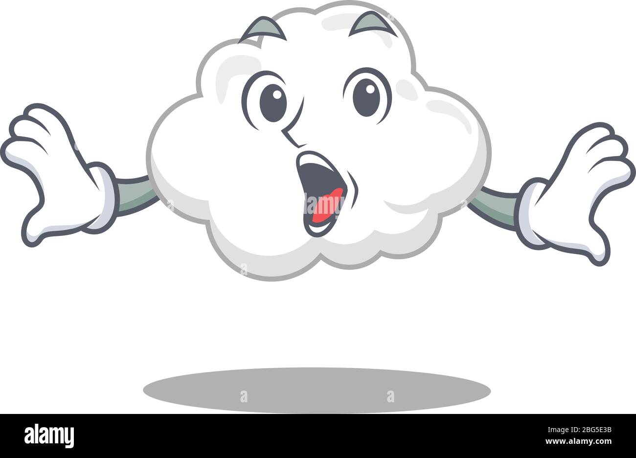 Cartoon design style of white cloud has a surprised gesture Stock ...
