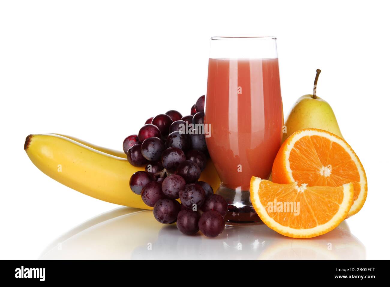 Glass of fresh juice isolated on white Stock Photo - Alamy