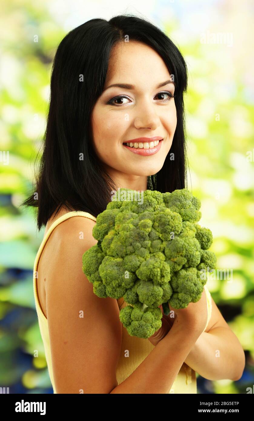 One woman broccoli fun hi-res stock photography and images - Alamy