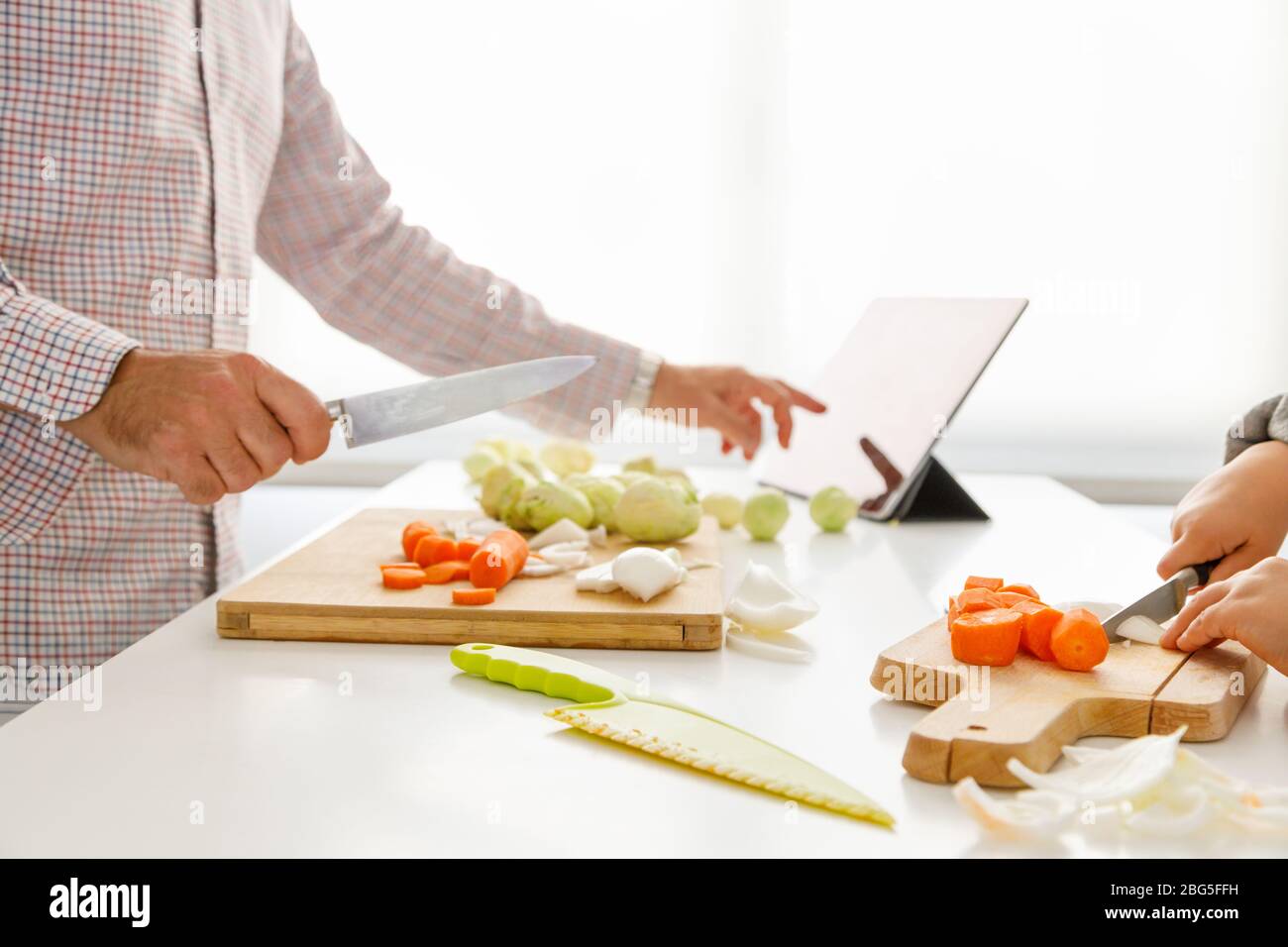 Cut with a kitchen knife dad hi-res stock photography and images - Alamy