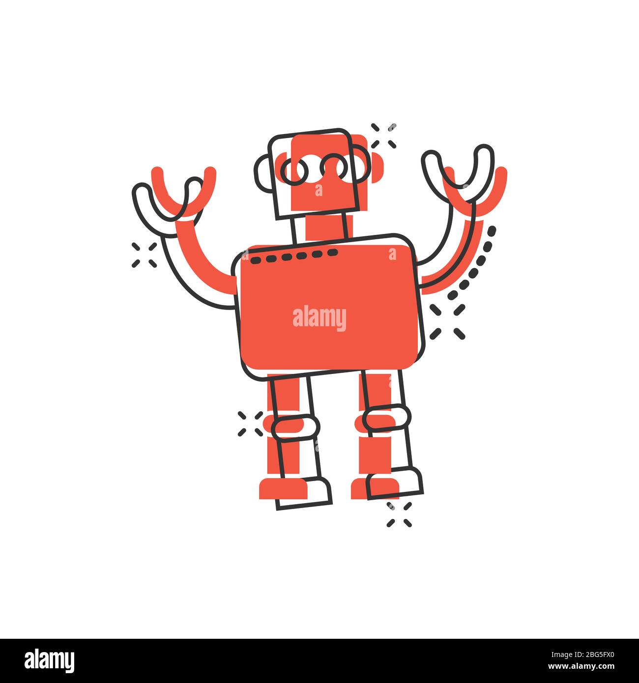 Cute robot chatbot icon in comic style. Bot operator cartoon vector ...