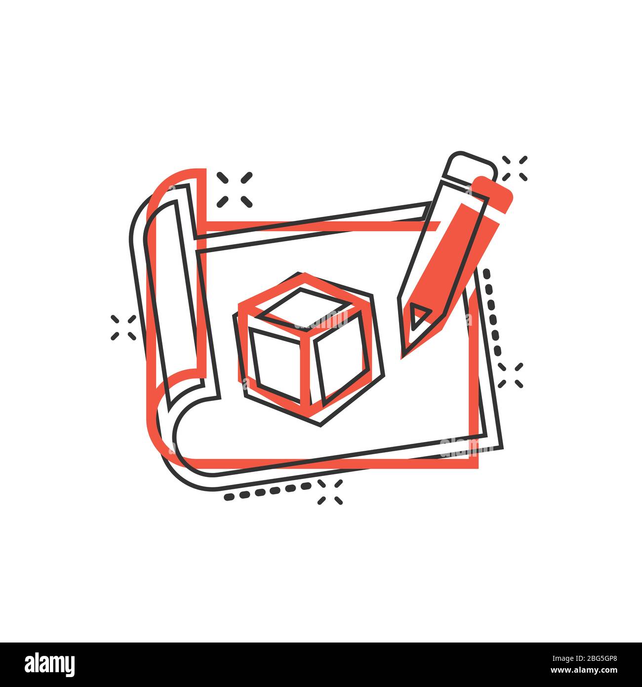 Prototype icon in comic style. Startup cartoon vector illustration on ...