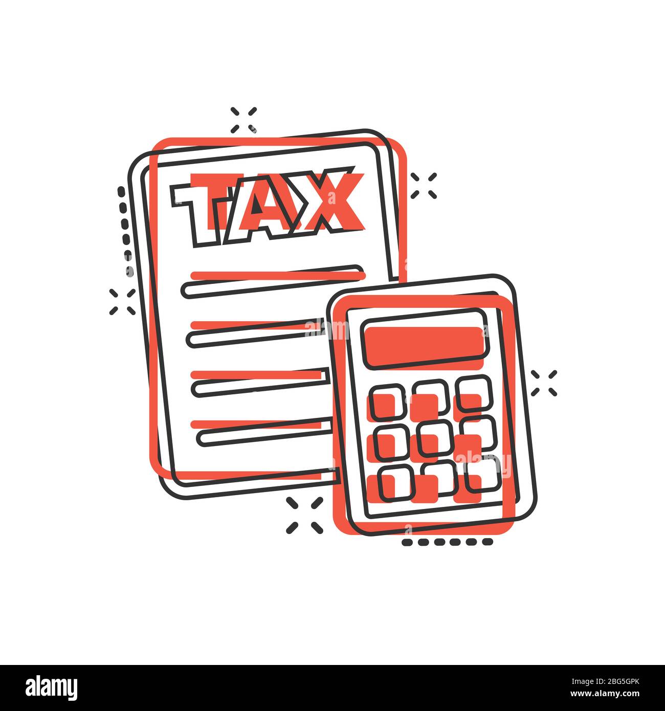 Tax payment icon in comic style. Budget invoice cartoon vector ...