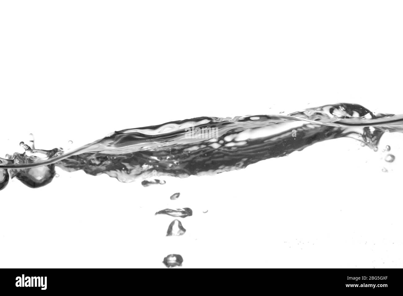 Drop water splashing on surface Black and White Stock Photos & Images ...