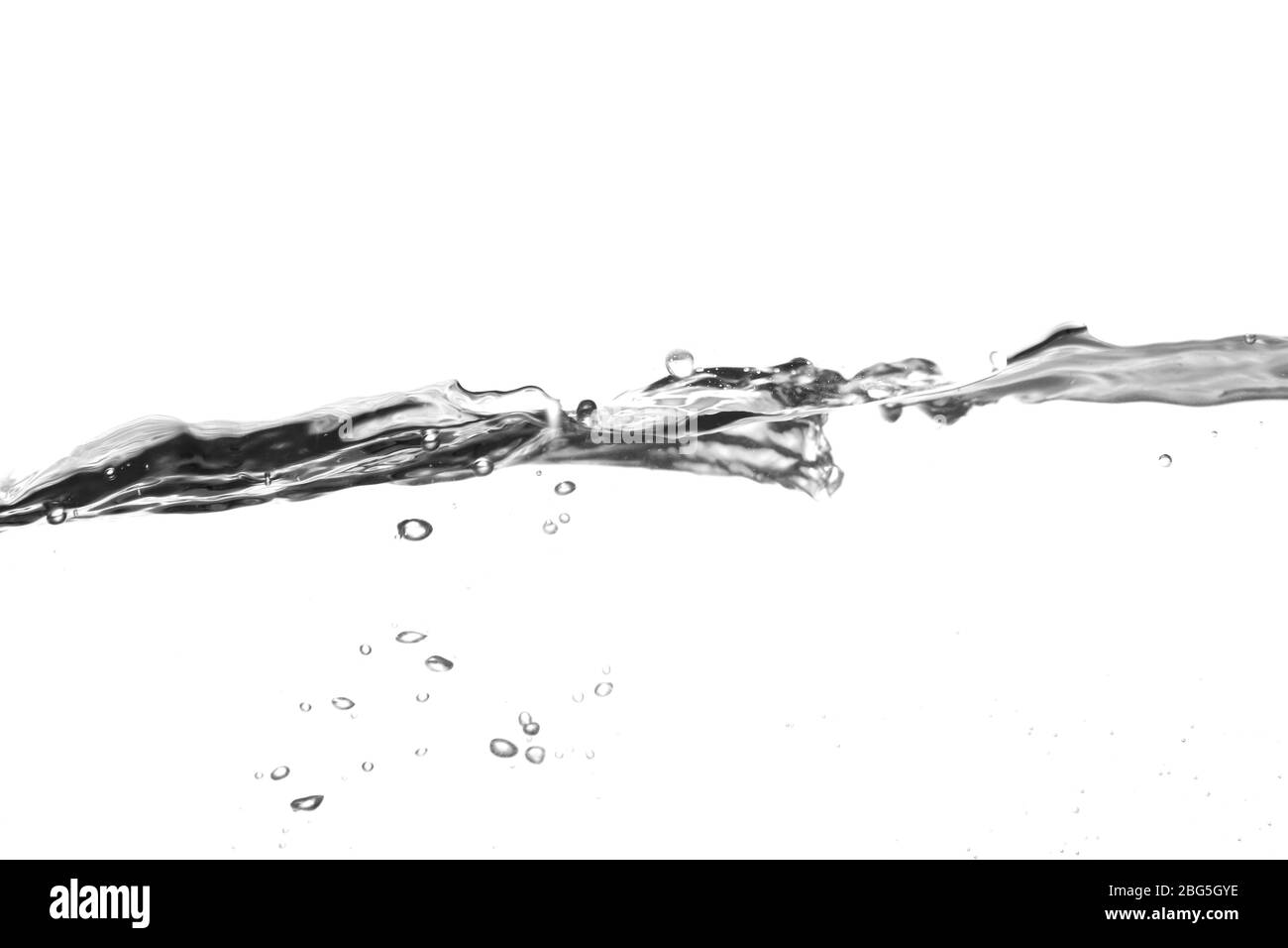 Drop water splashing on surface Black and White Stock Photos & Images ...