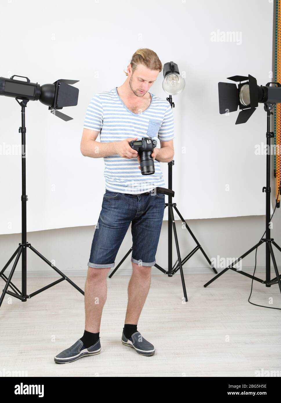 Professional handsome reporter working hi-res stock photography and ...