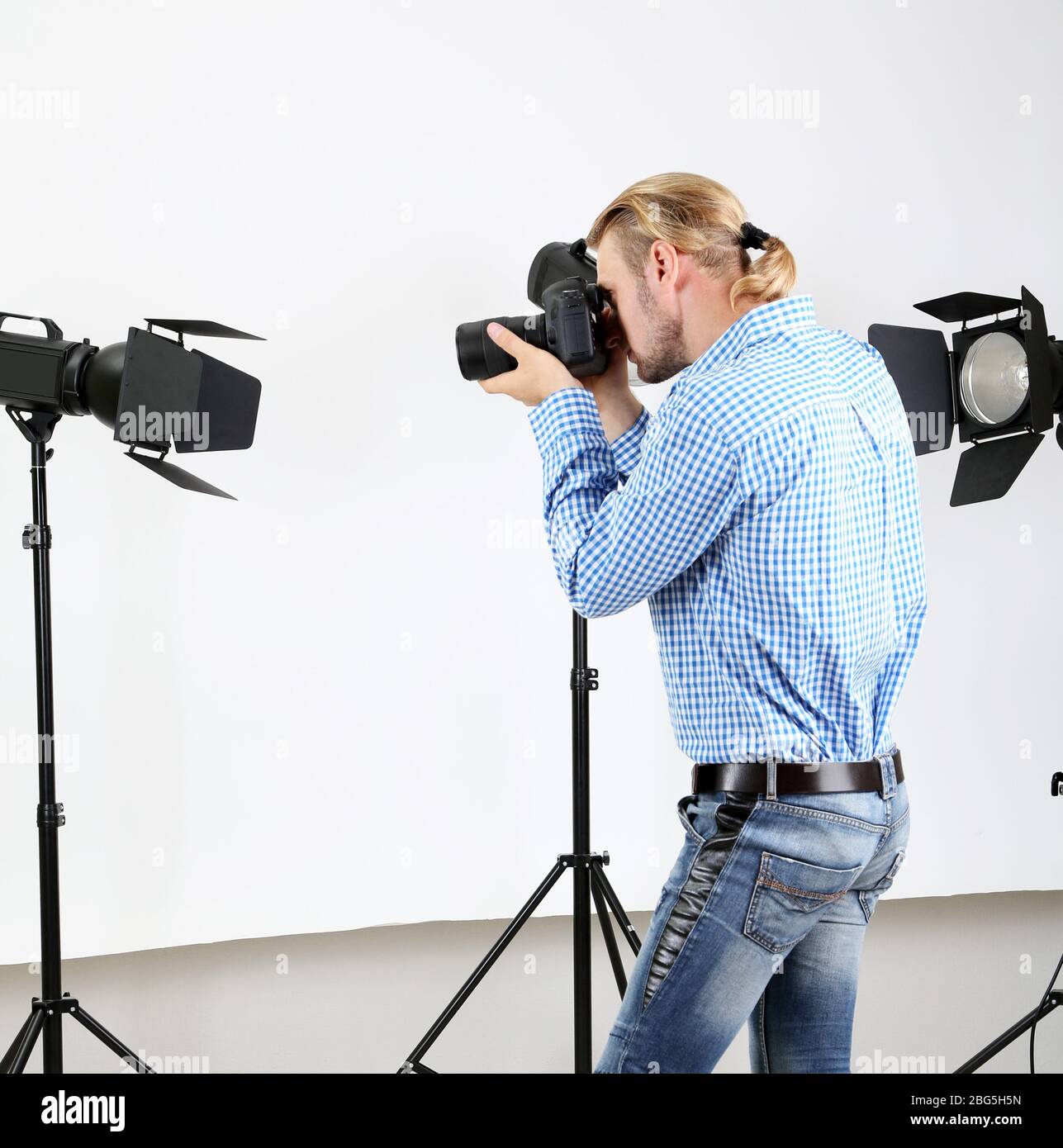 Professional handsome reporter working hi-res stock photography and ...