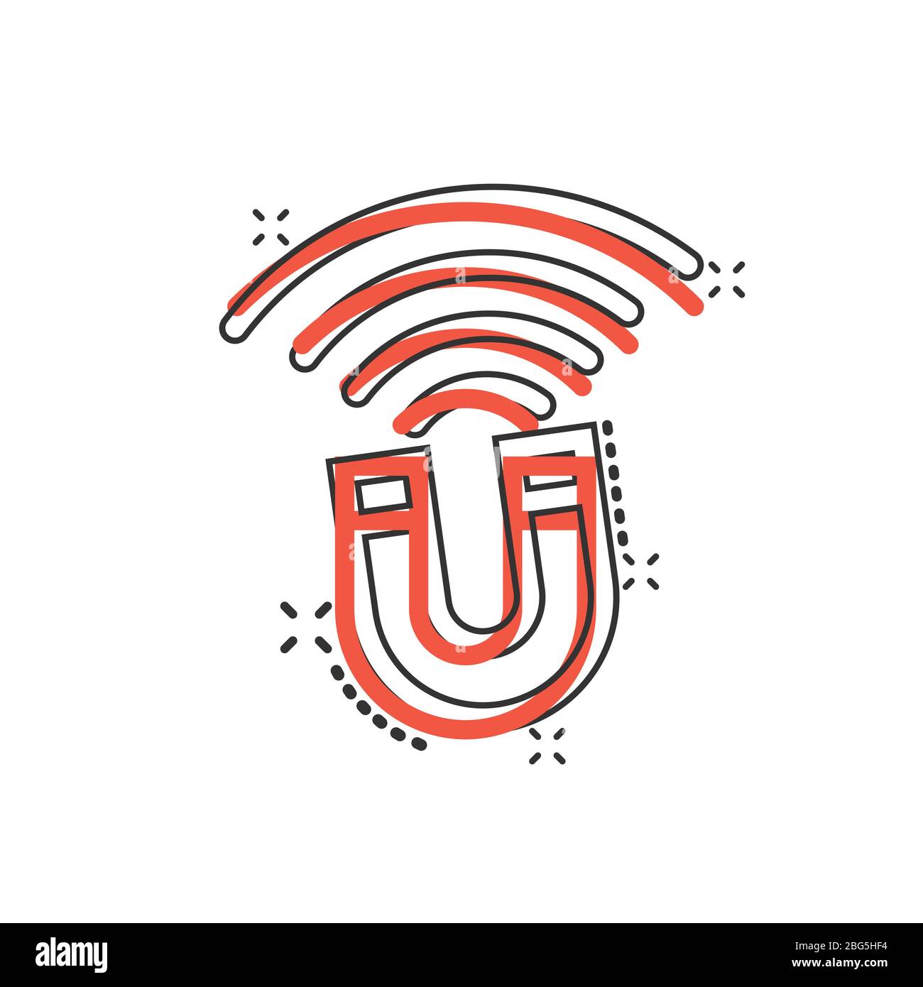 Magnet icon in comic style. Attract cartoon vector illustration on ...