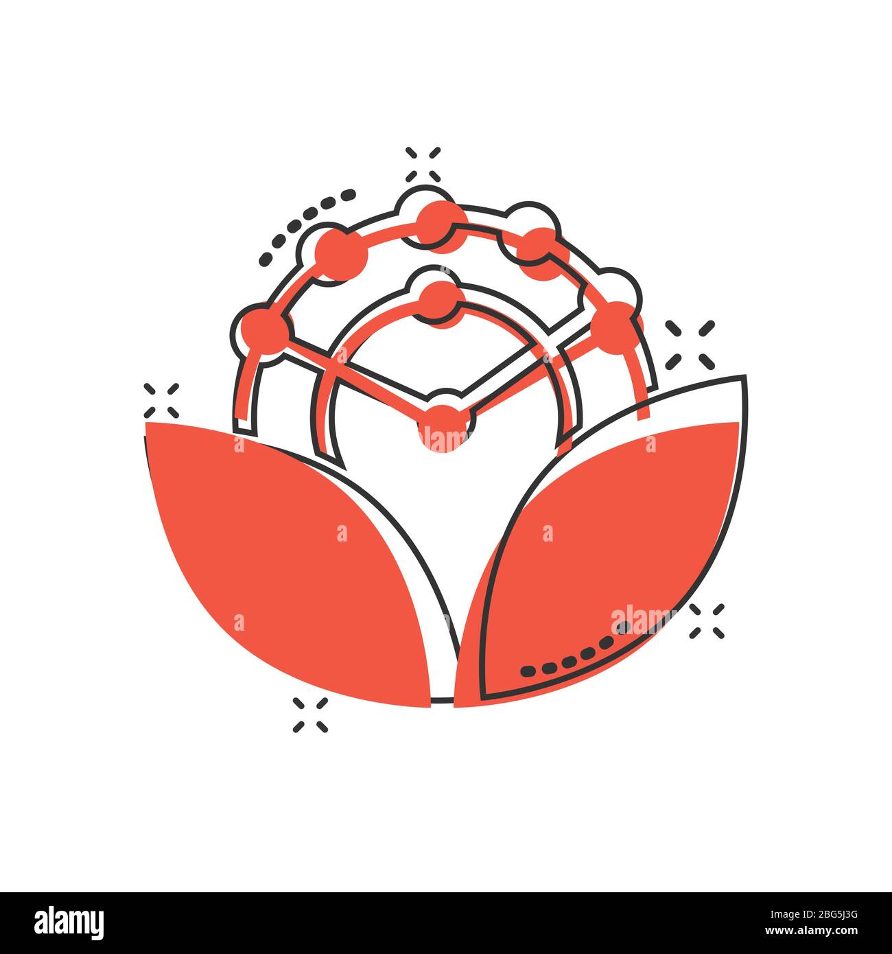 Antioxidant icon in comic style. Molecule cartoon vector illustration ...