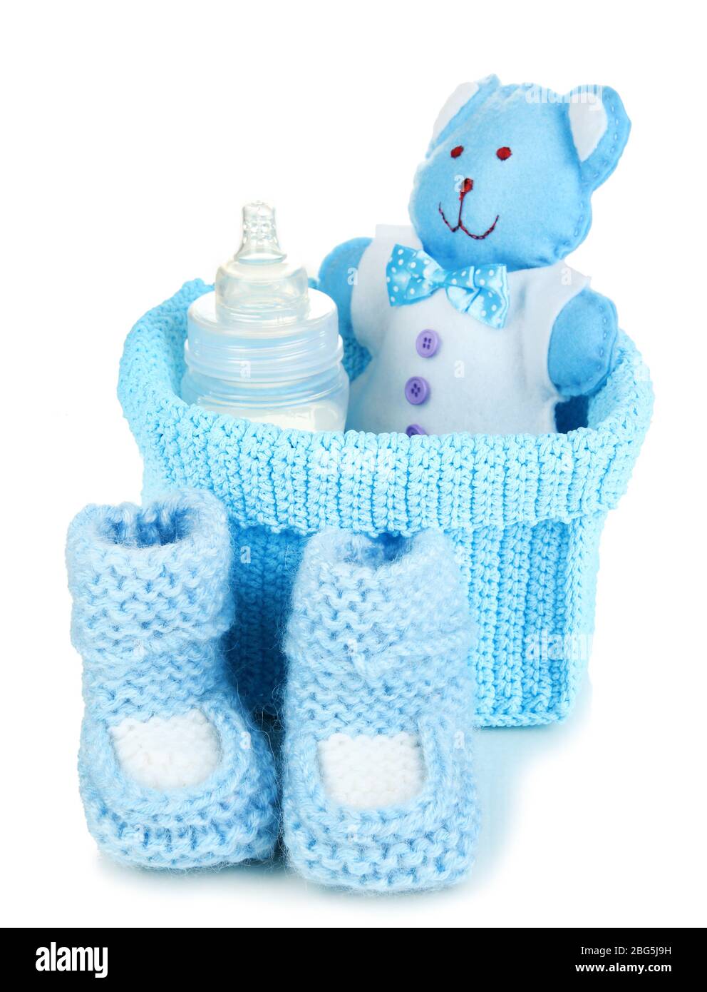 Baby accessories isolated on white Stock Photo - Alamy