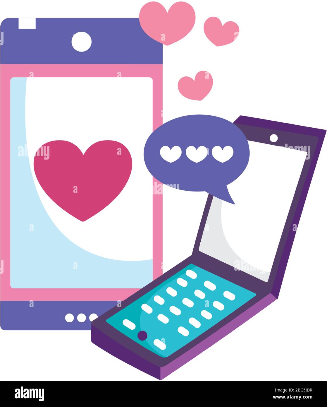 smartphone devices technology chat love speech bubble vector ...