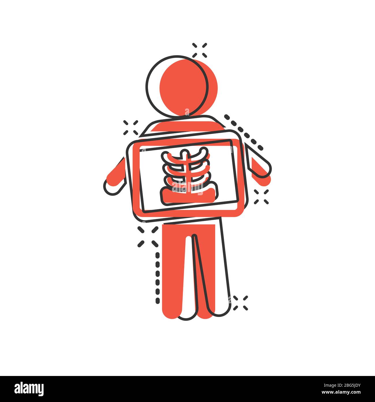 X-ray icon in comic style. Radiology cartoon vector illustration on ...