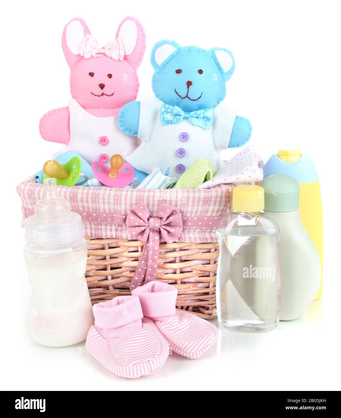Baby accessories isolated on white Stock Photo - Alamy