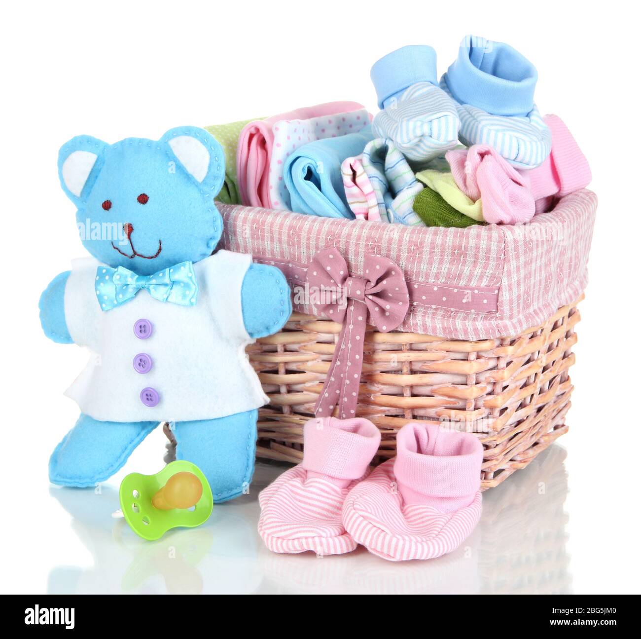 Baby accessories isolated on white Stock Photo - Alamy