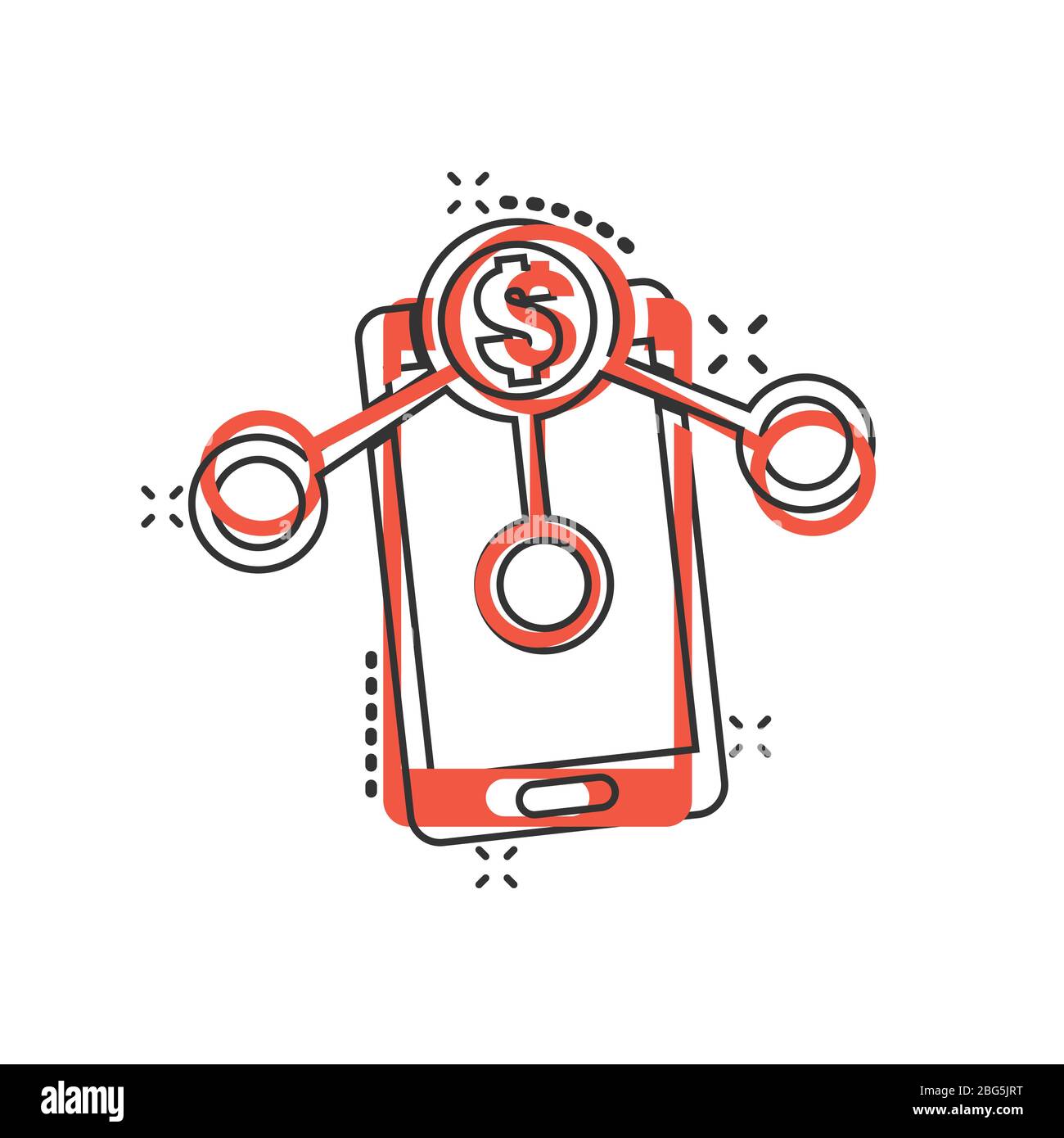 Payment services icon in comic style. Money send cartoon vector ...