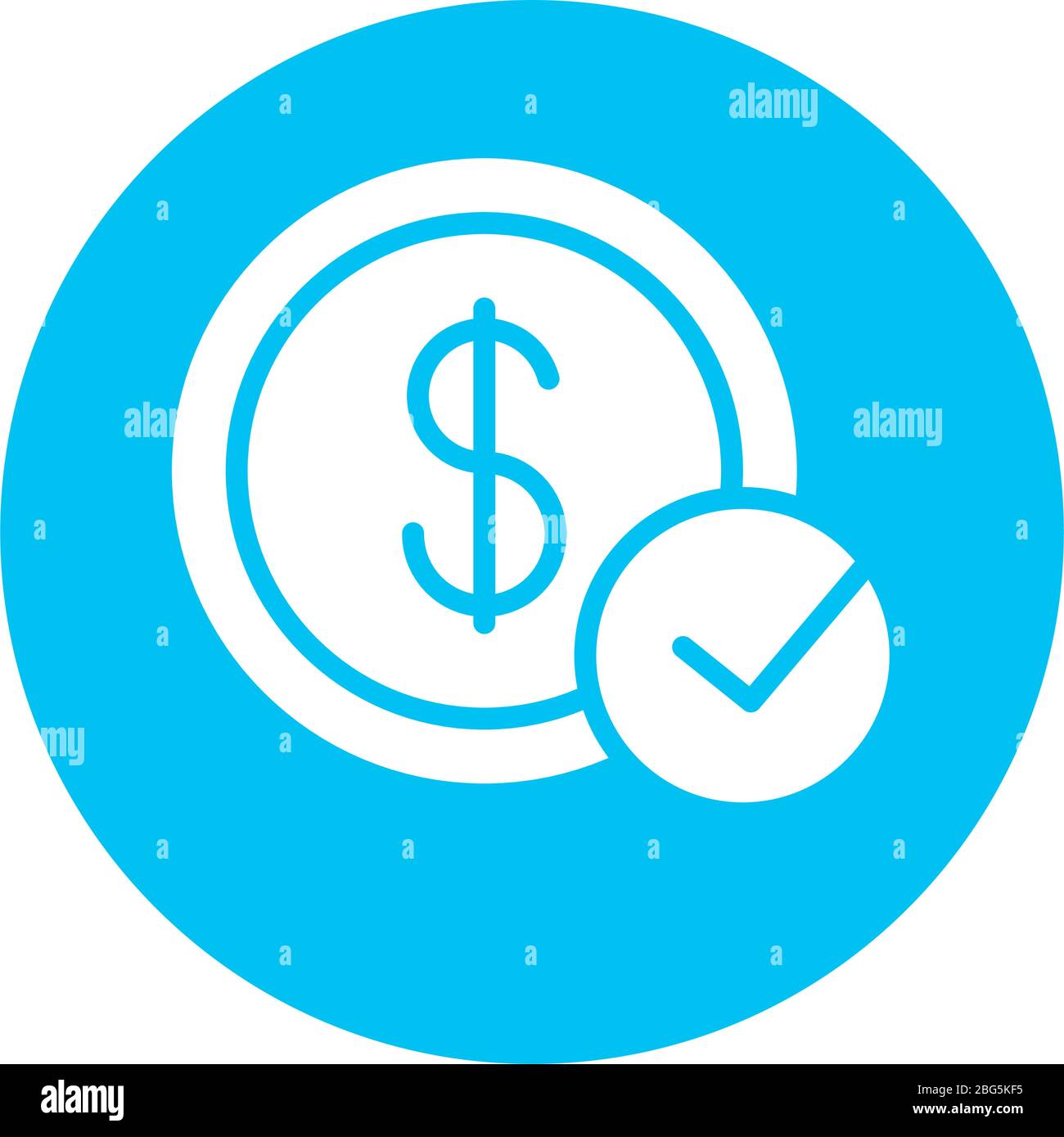 coin dollar with check symbol block style Stock Vector Image & Art - Alamy