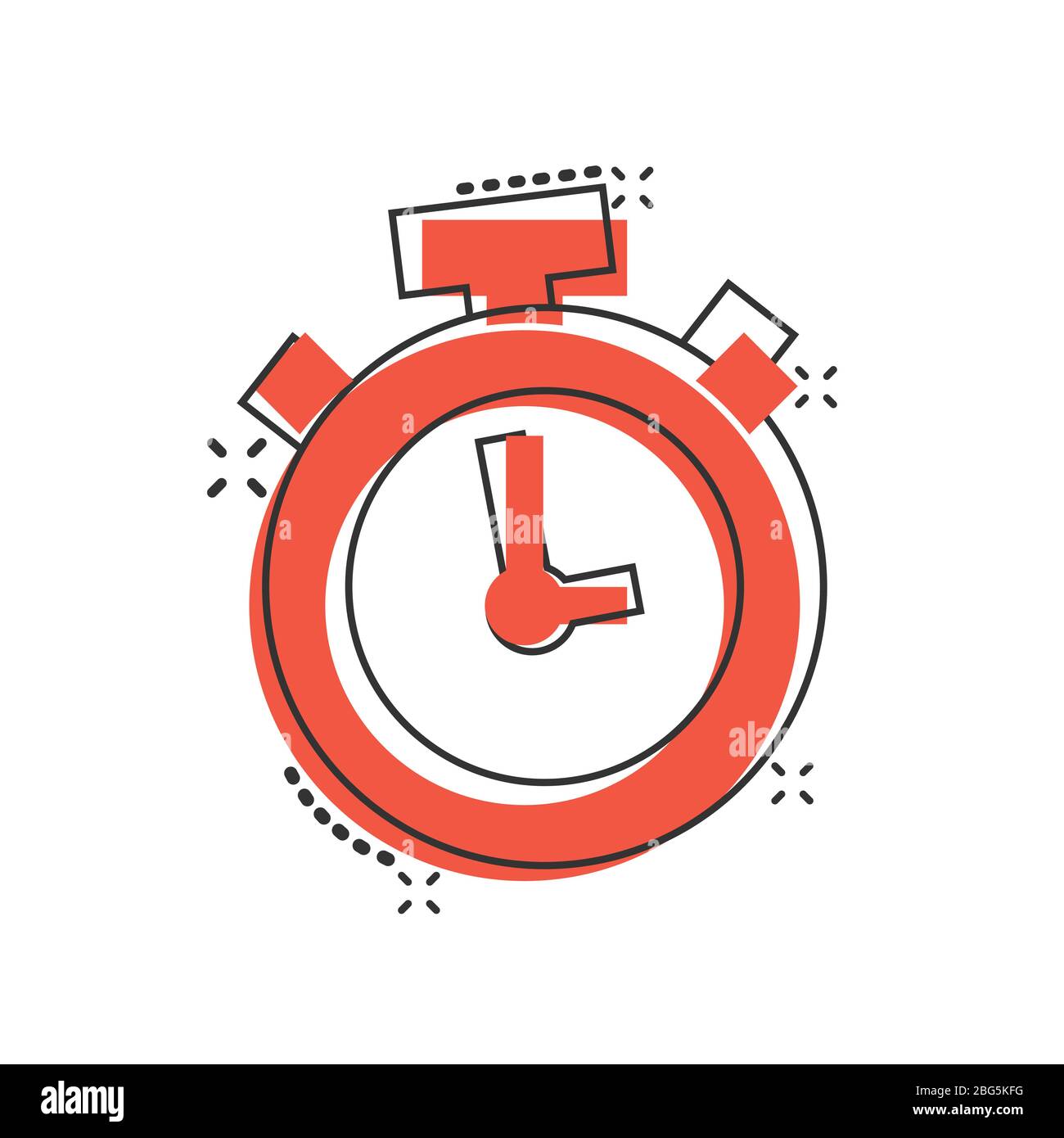 Clock icon in comic style. Watch cartoon vector illustration on white ...
