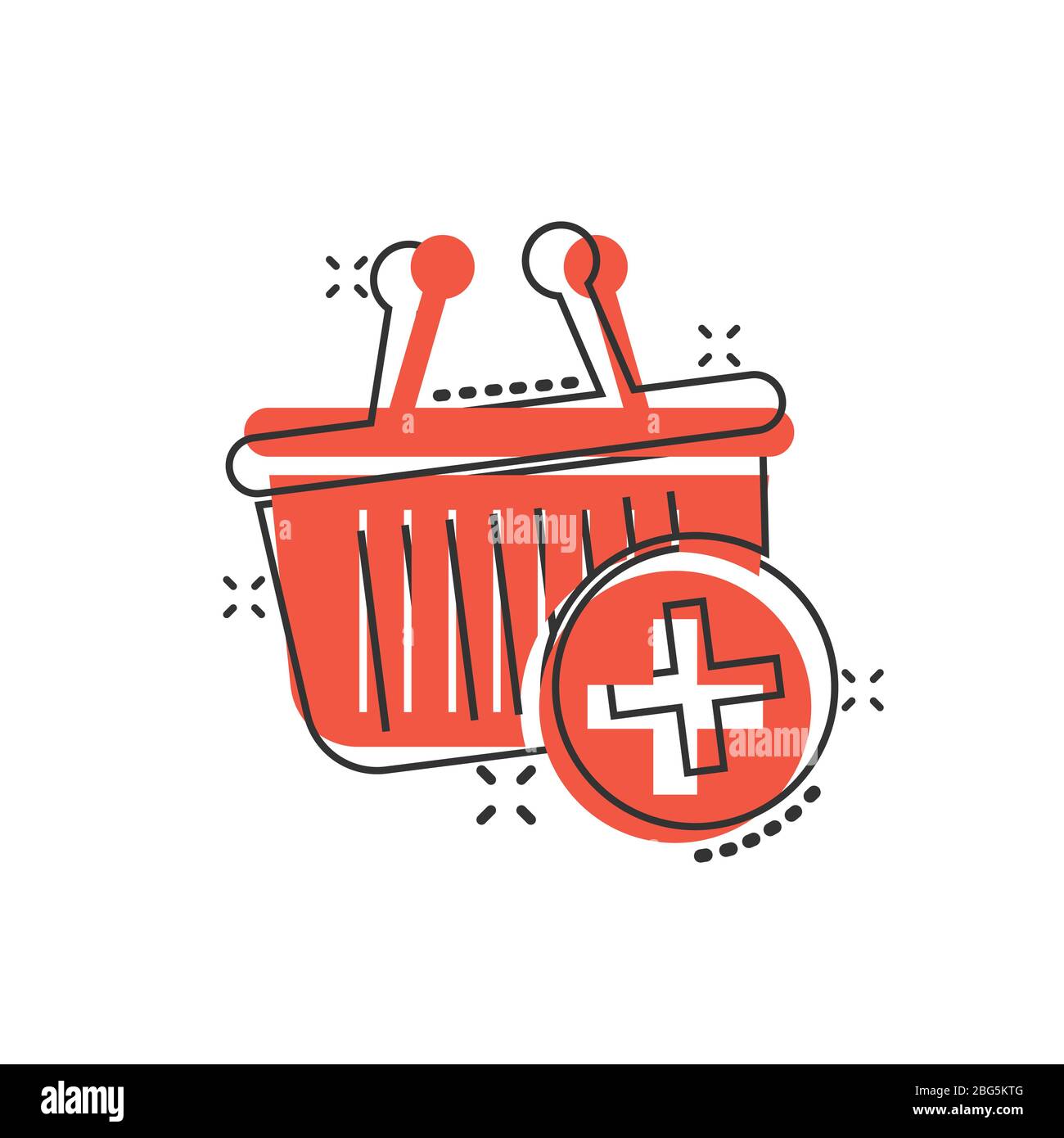 Add to cart icon in comic style. Shopping vector cartoon illustration ...