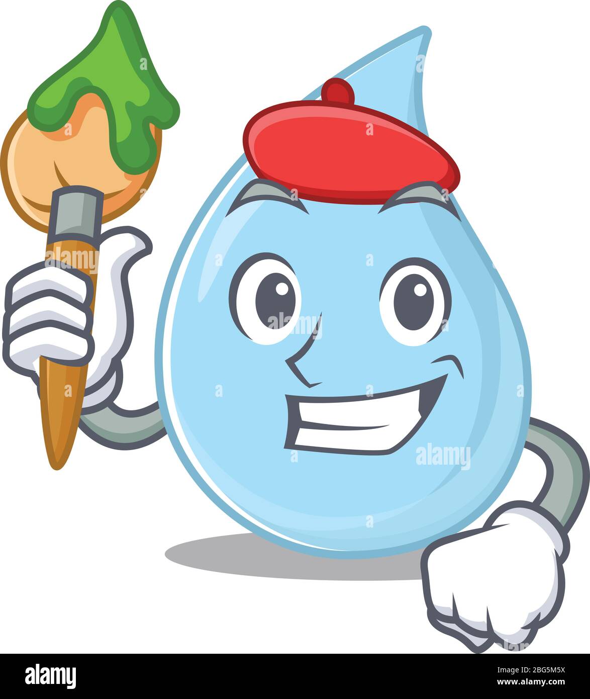 A creative raindrop artist mascot design style paint with a brush Stock ...