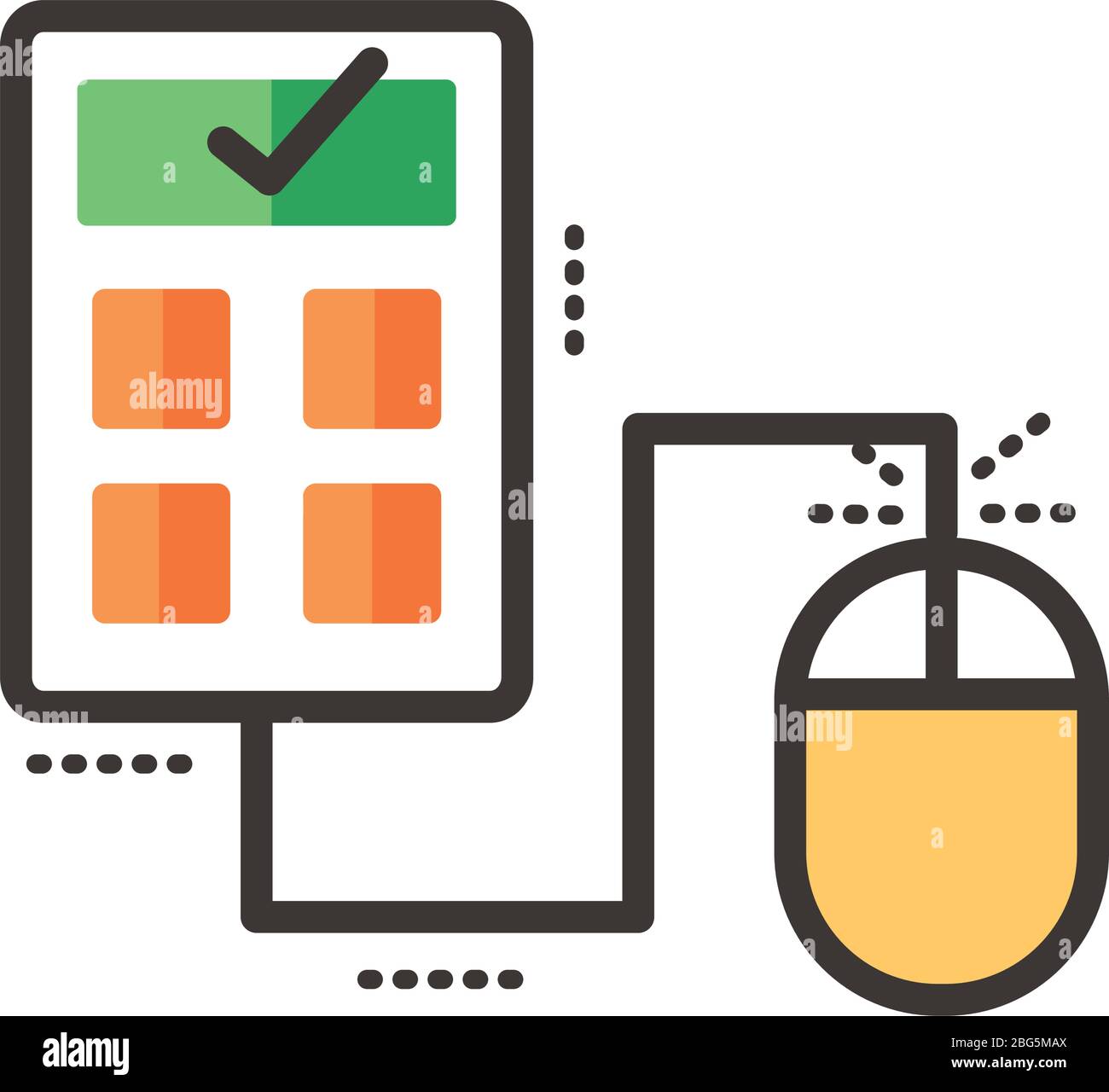 calculator math with mouse line and fill style icon Stock Vector Image ...