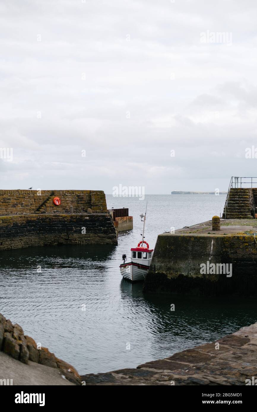 View of the beautiful, peaceful and historic Keiss Harbour in Caithness ...