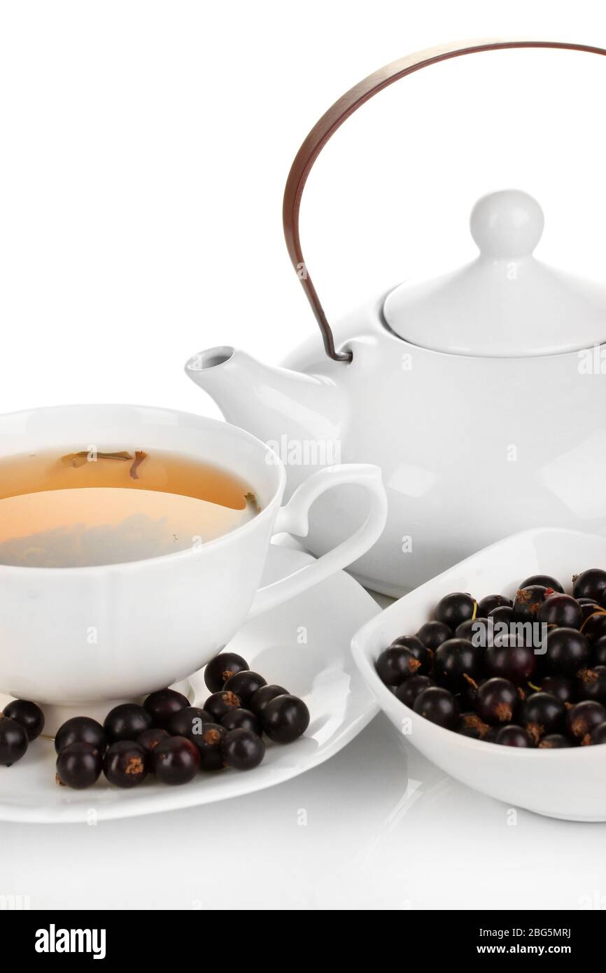 Cup of berry tea isolated on white Stock Photo - Alamy