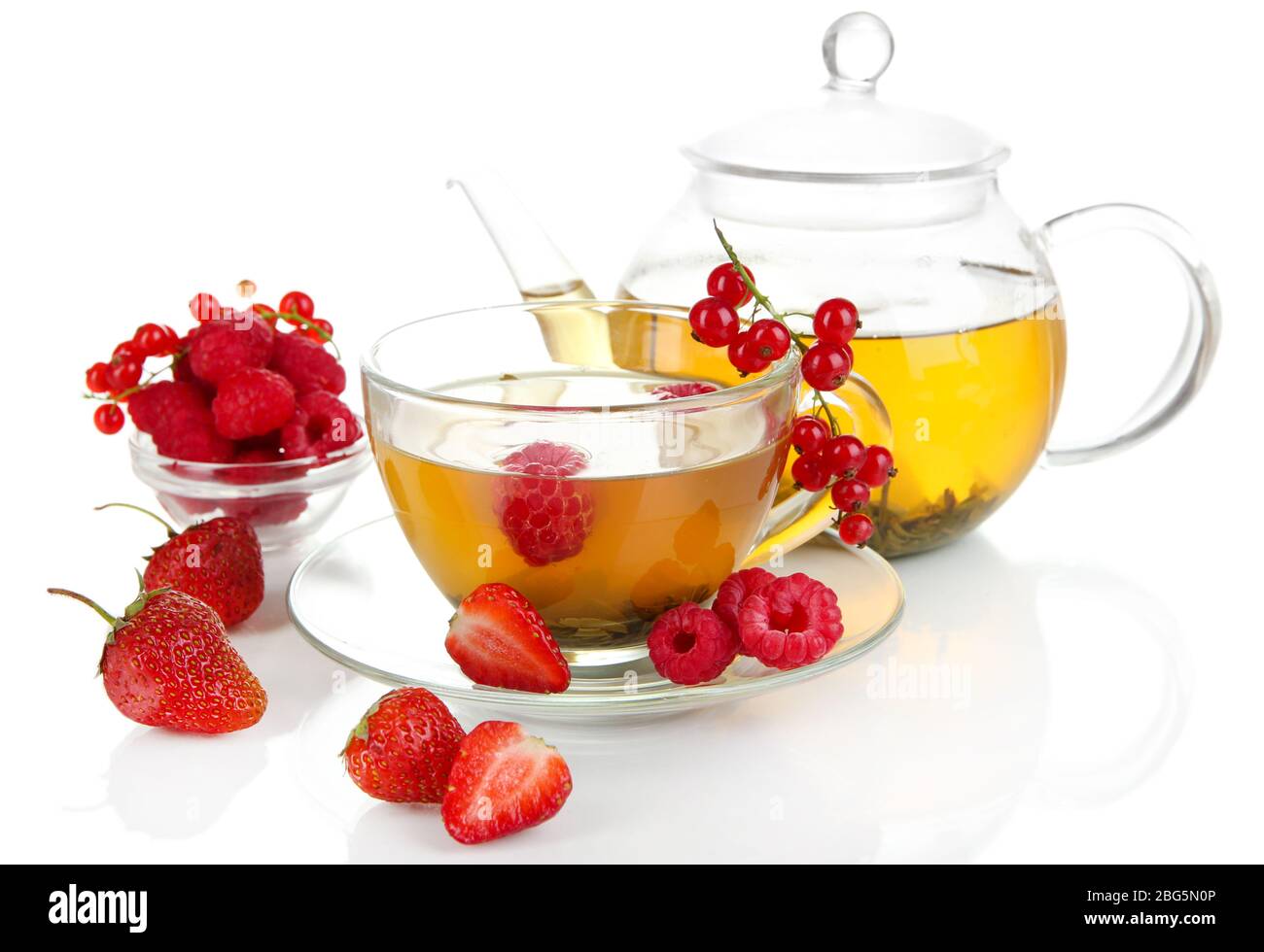 Cup of berry tea isolated on white Stock Photo - Alamy