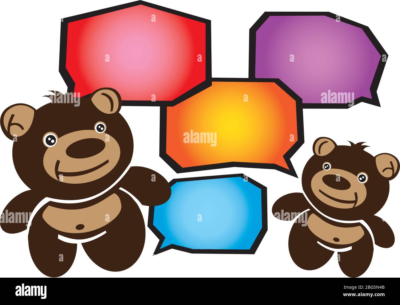 Two Children Talking Drawing Stock Vector Images - Alamy