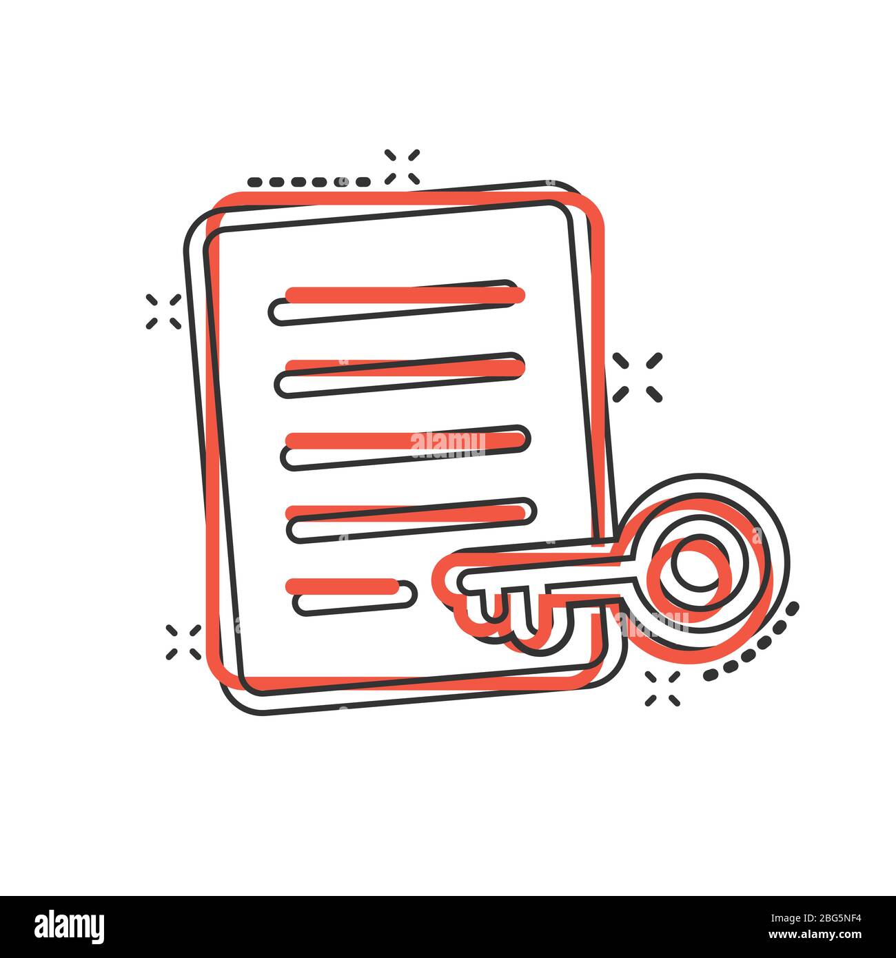 Password account icon in comic style. Keyword cartoon vector ...