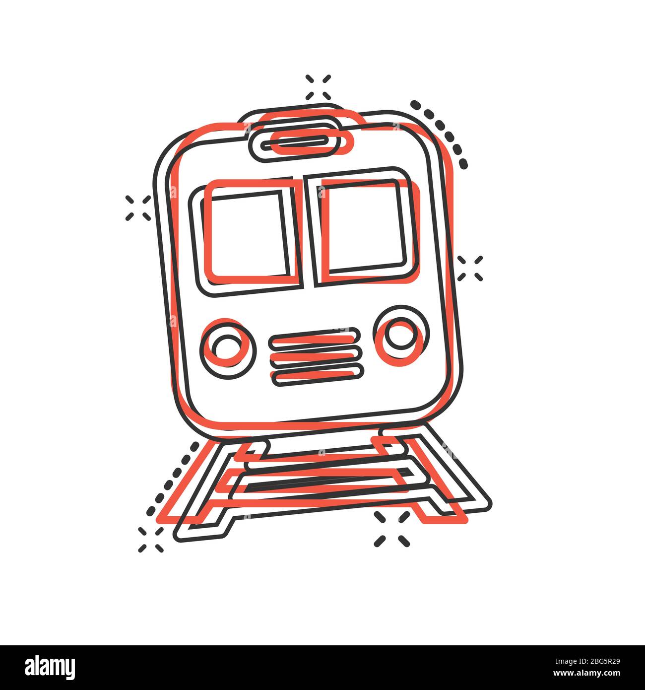Metro icon in comic style. Train subway cartoon vector illustration on ...