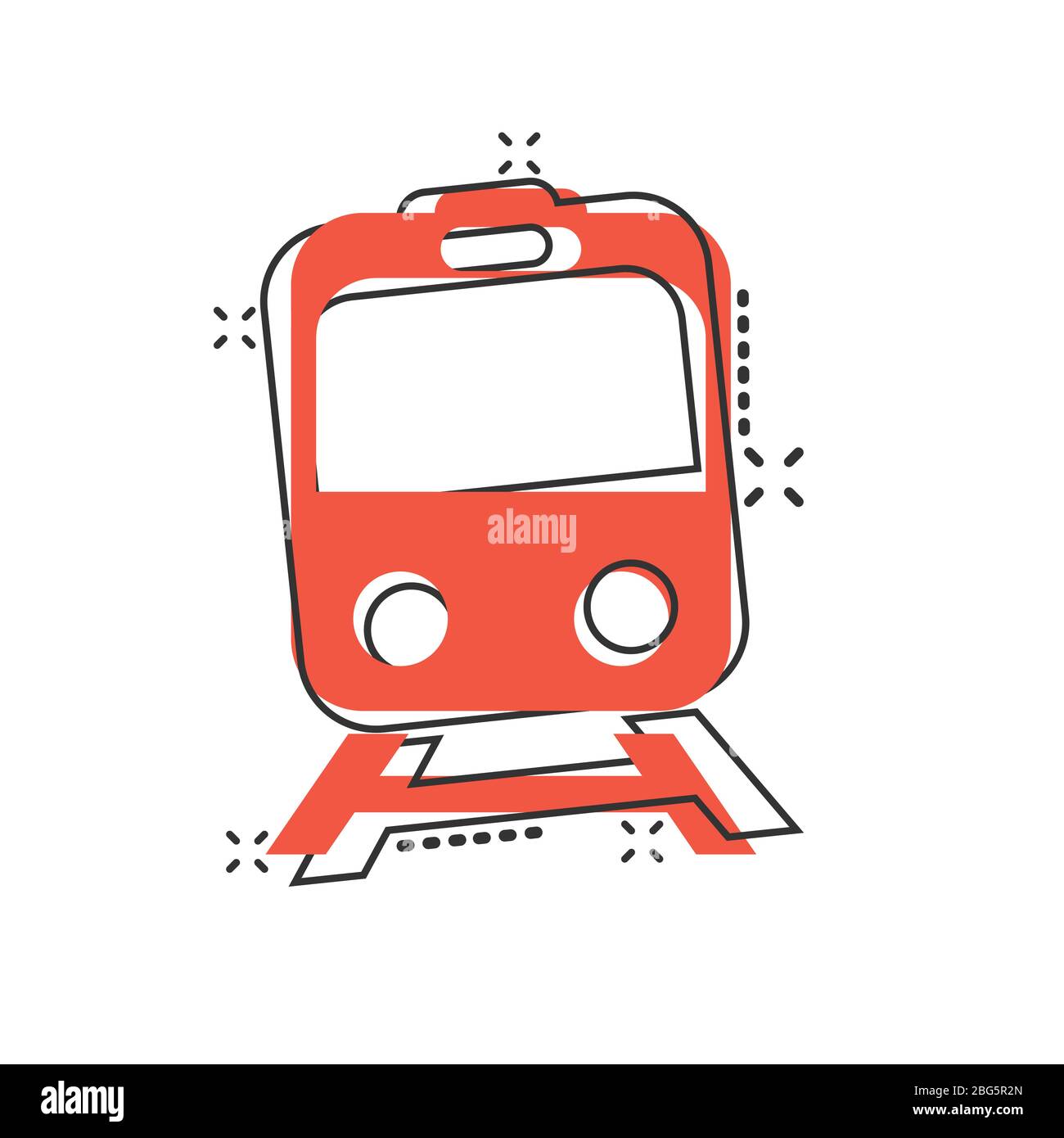 Metro icon in comic style. Train subway cartoon vector illustration on ...