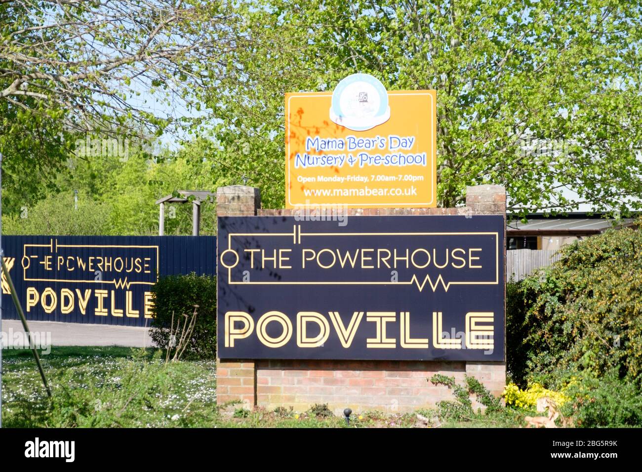 Sign for Podville, flexible Office space in Bristol. Built from up ...