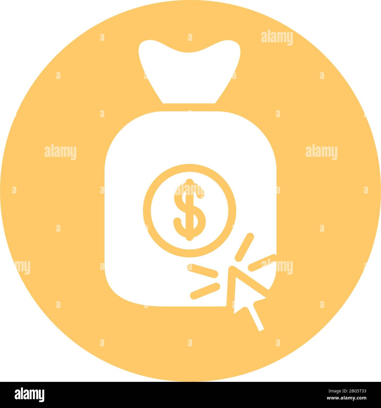 money bag with arrow cursor block style icon Stock Vector Image & Art ...