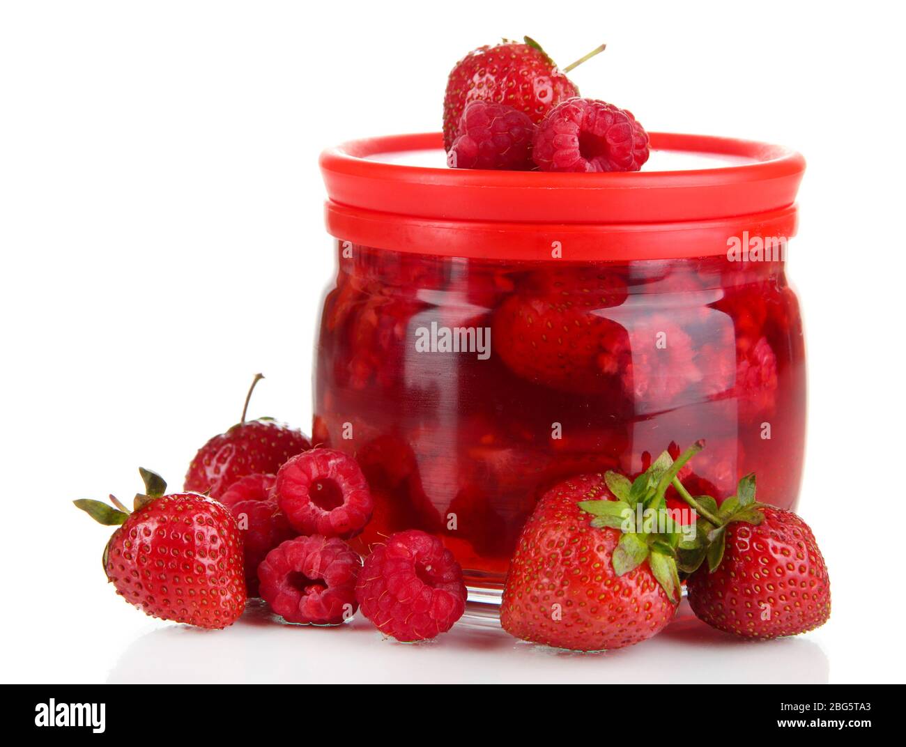 Home made berry jam isolated on white Stock Photo - Alamy
