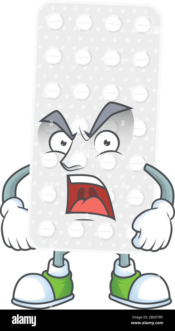 Pills cartoon character design with mad face Stock Vector Image & Art ...
