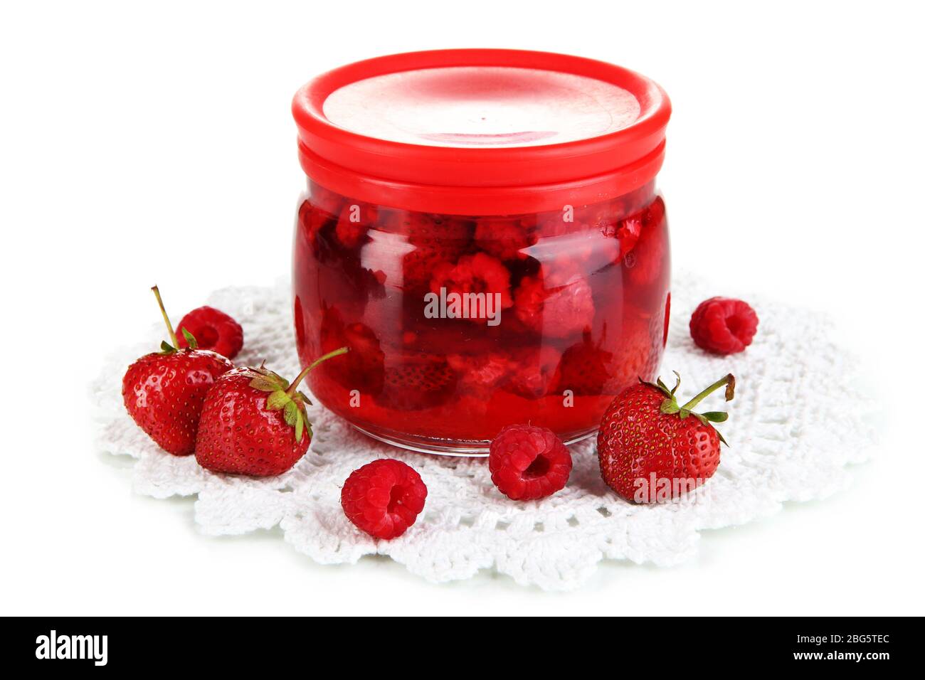 Home made berry jam isolated on white Stock Photo - Alamy