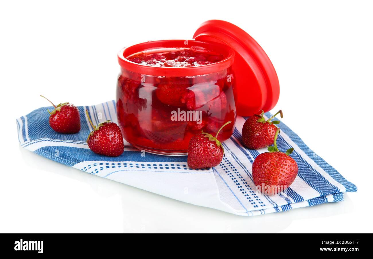 Home made berry jam isolated on white Stock Photo - Alamy