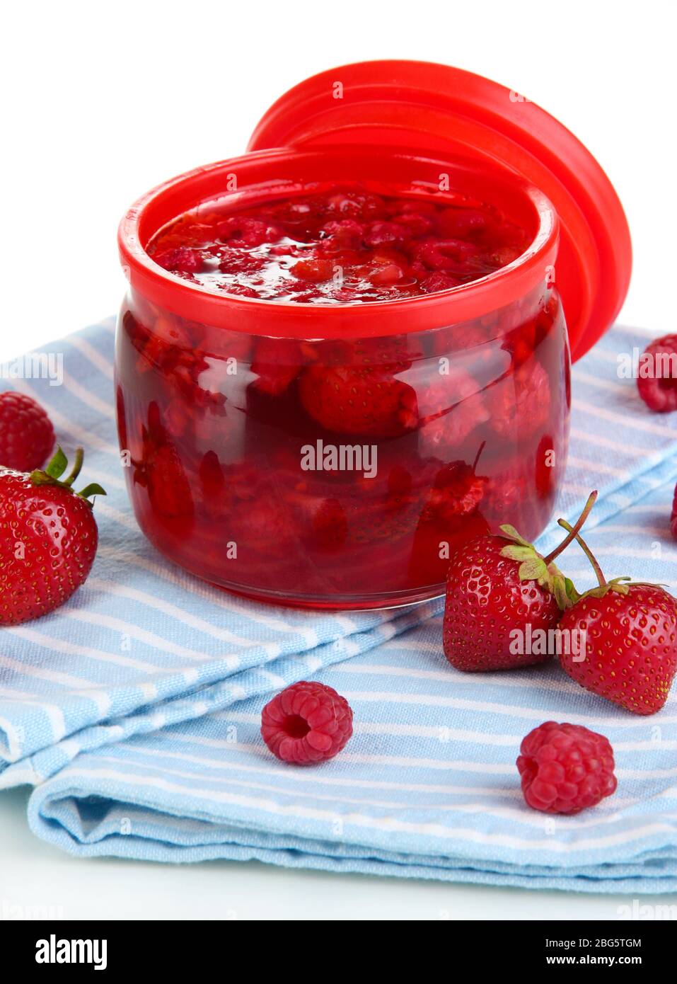 Home made berry jam isolated on white Stock Photo - Alamy