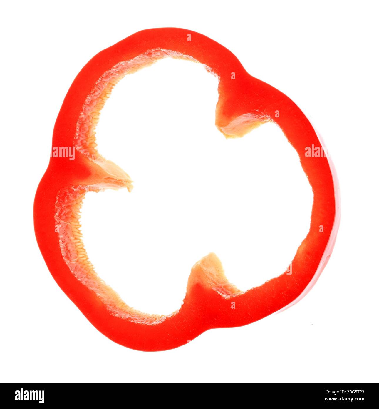 Fresh red pepper slice isolated on white Stock Photo - Alamy