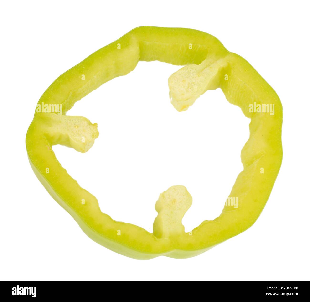 Fresh green pepper slice isolated on white Stock Photo - Alamy