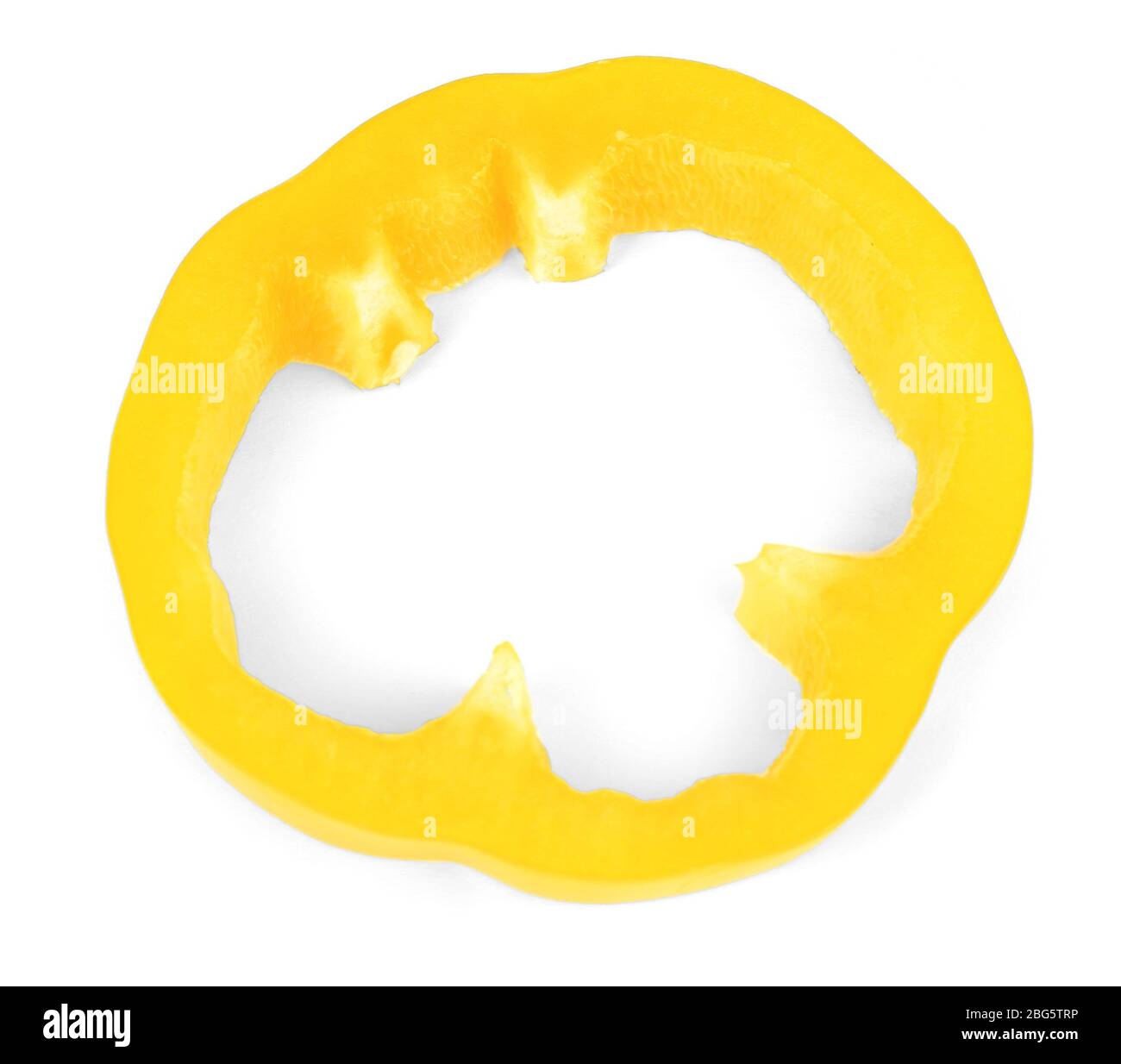 Fresh yellow pepper slice isolated on white Stock Photo - Alamy