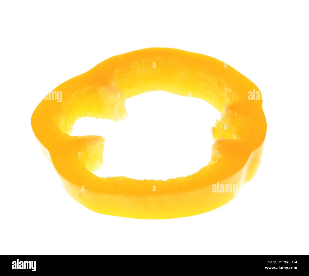 Fresh yellow pepper slice isolated on white Stock Photo - Alamy