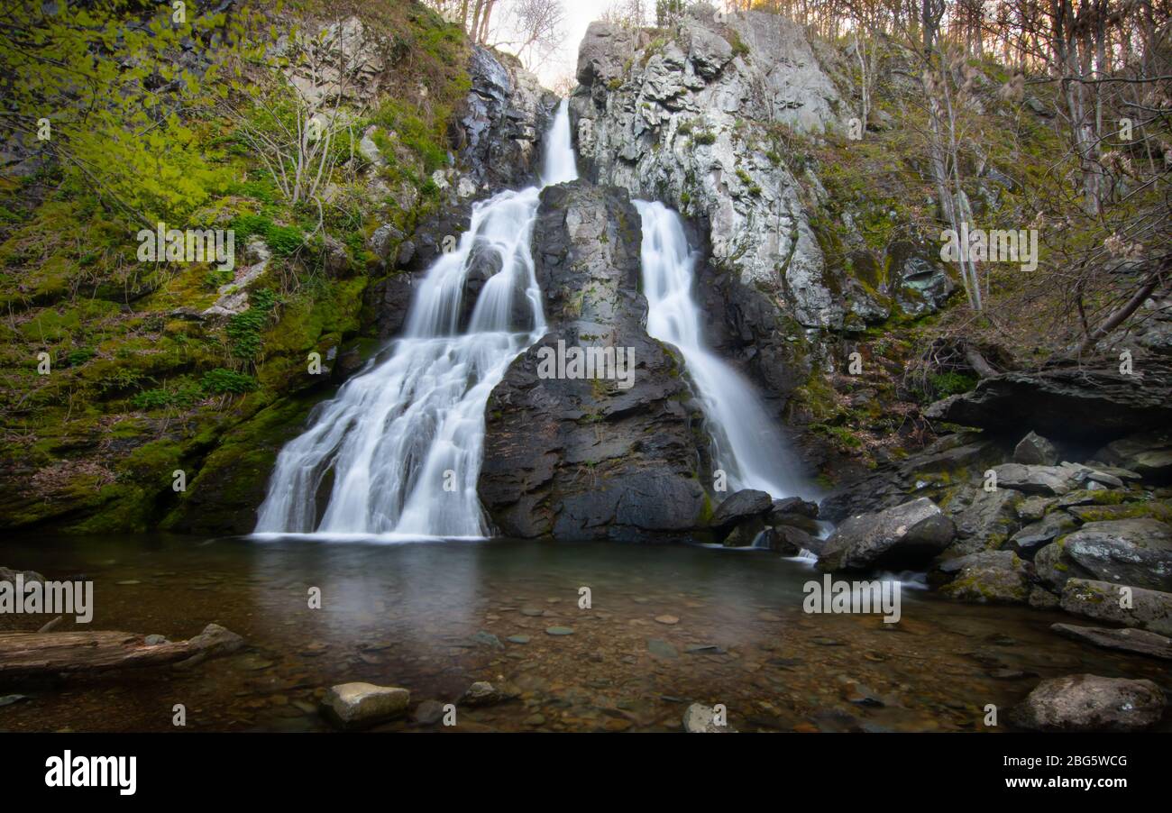 Waterfall and river during spring in Virginia, United States Stock ...